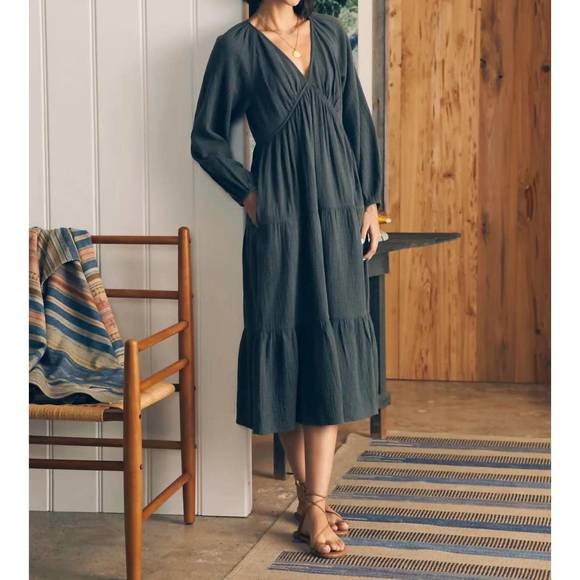 Faherty | Dresses | New Faherty Dream Cotton Gauze Sirene Midi Dress In ...